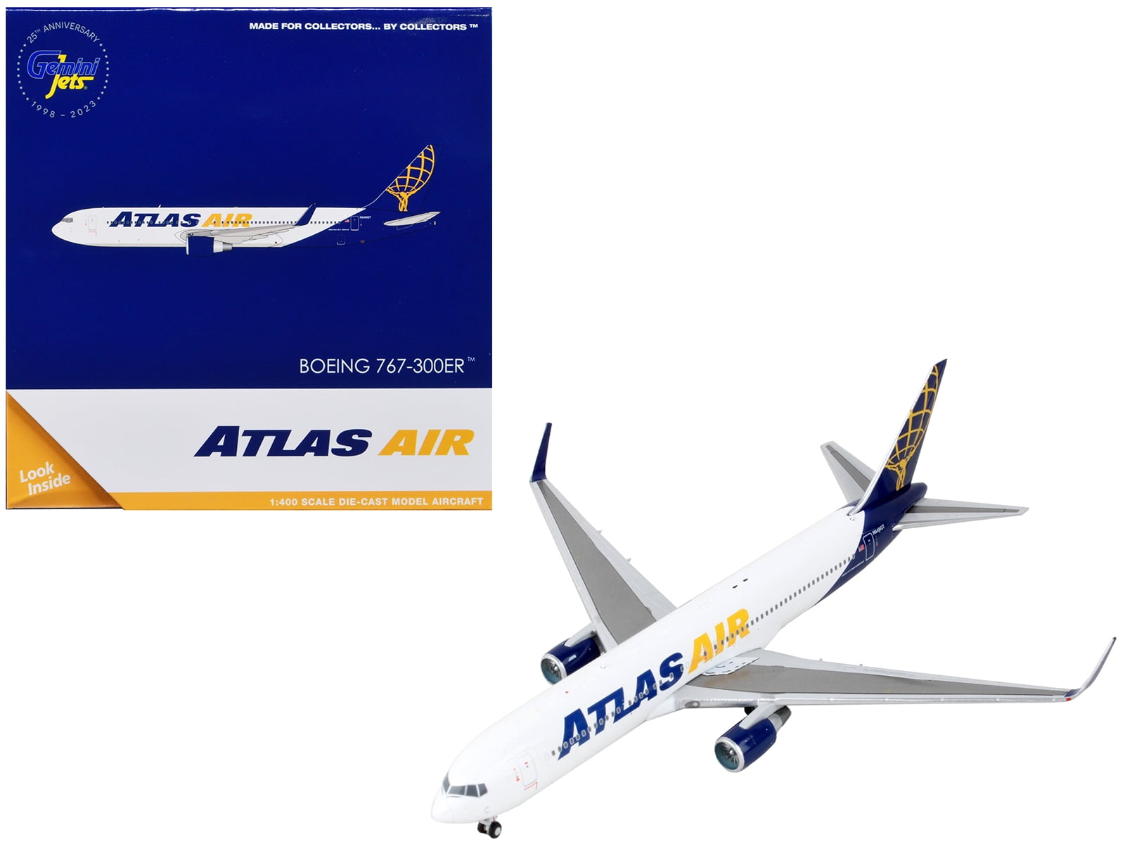 Boeing 767-300ER Commercial Aircraft "Atlas Air" White and Blue 1/400 ...