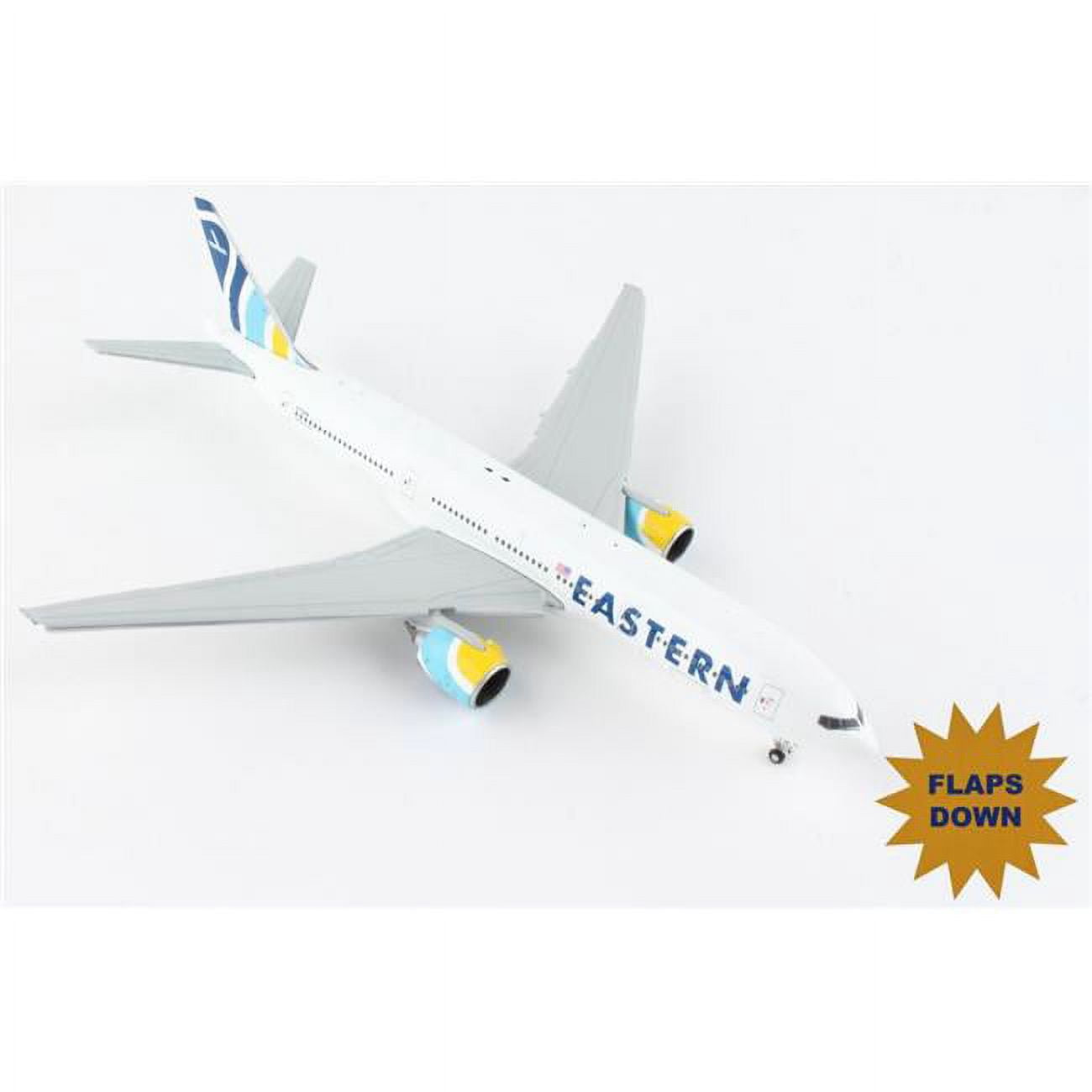 Boeing 777-200ER Commercial Aircraft with Flaps Down White w/Stripe 1/ ...