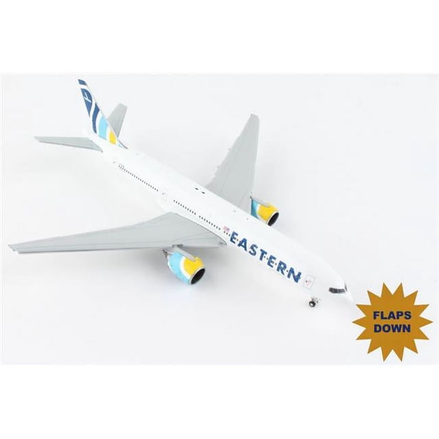Boeing 777-200ER Commercial Aircraft with Flaps Down White w/Stripe 1/ ...