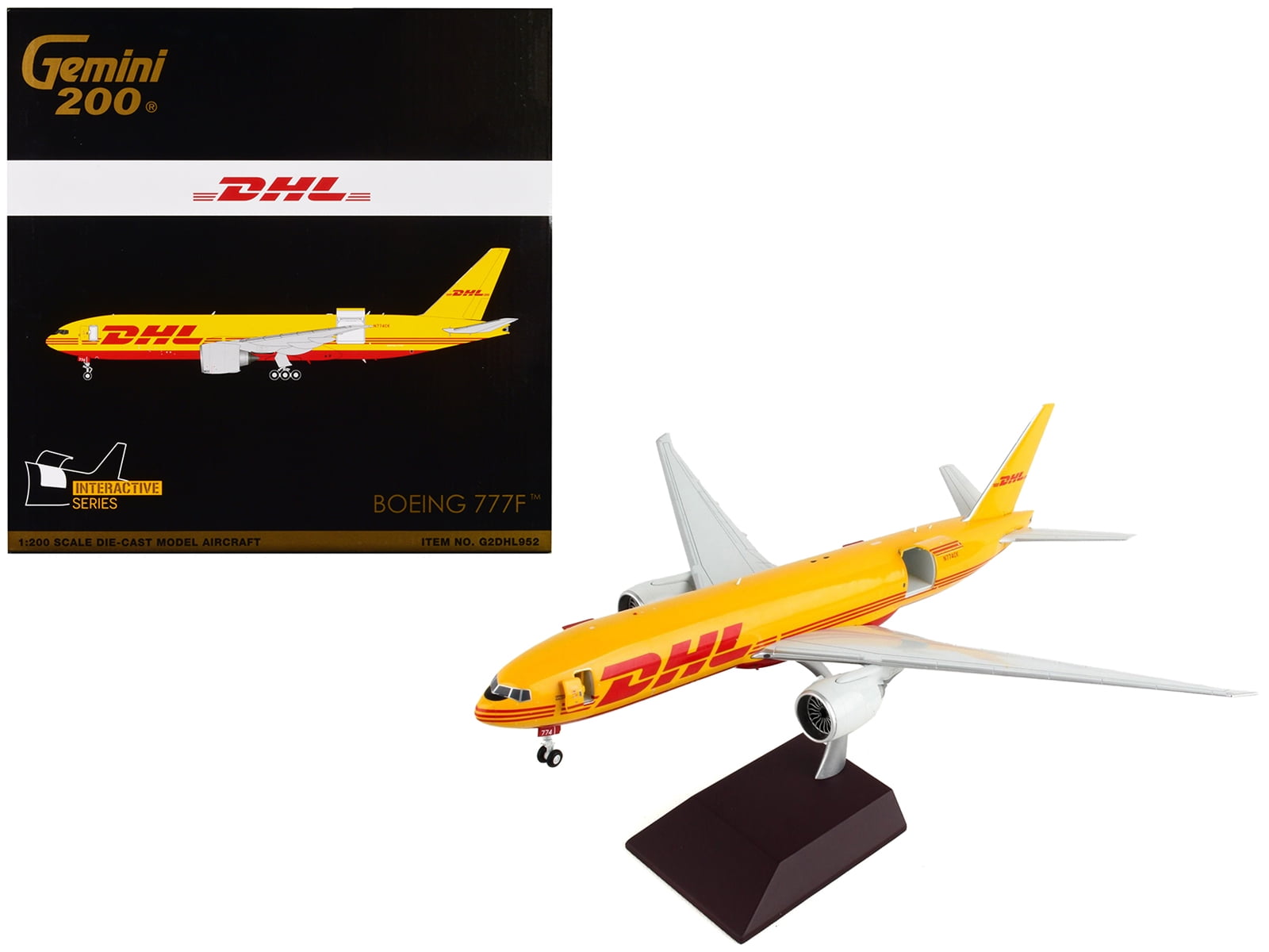 Boeing 777F Commercial Aircraft "DHL" Yellow "Gemini 200 - Interactive ...