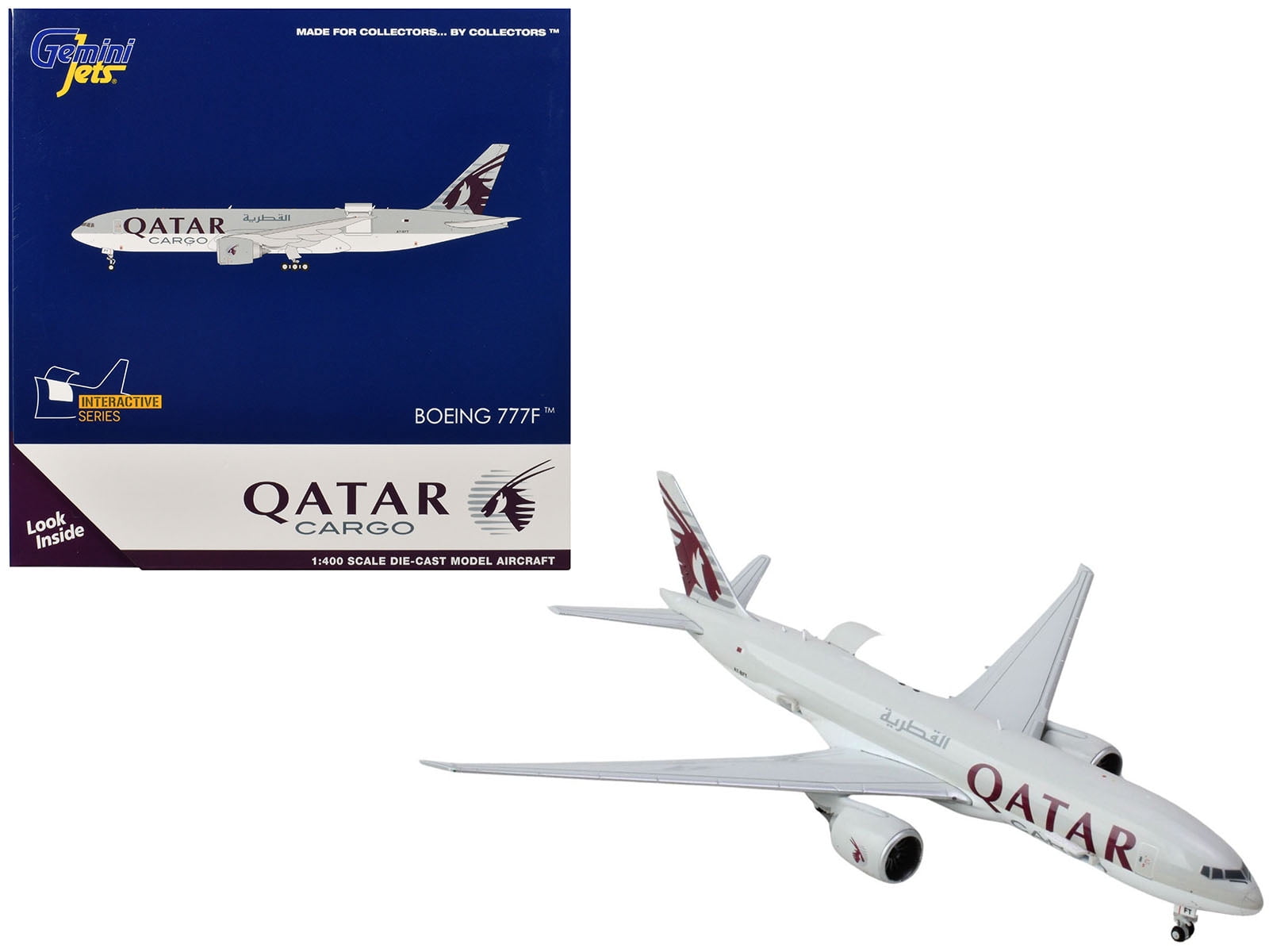 Boeing 777F Commercial Aircraft "Qatar Airways" (A7-BFT) Gray with Tail ...