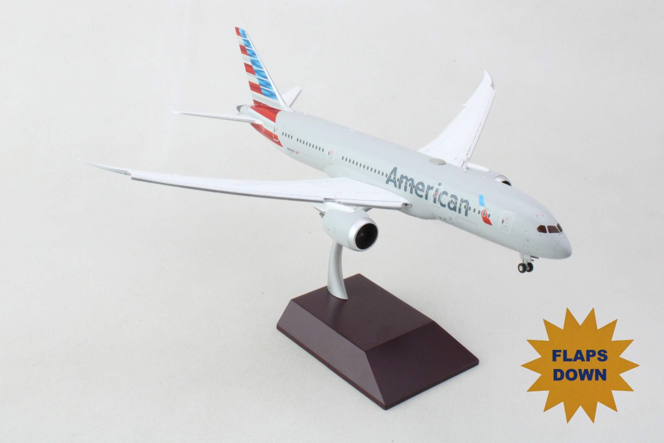 Boeing 787-8 Commercial Aircraft with Flaps Down Gray w/Stripes "Gemini ...
