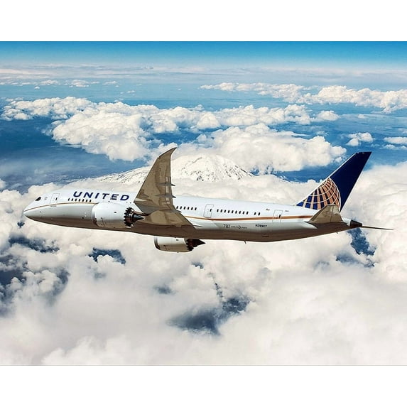 Boeing 787-8 Dreamliner United Air Lines - 24x36 Inch Laminated ...