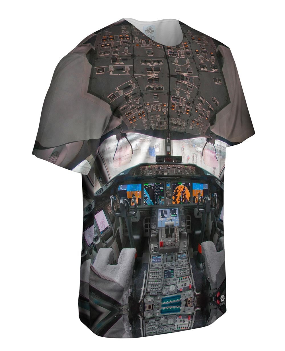 Boeing 787 8 N787Ba Cockpit Flight Deck Mens T-Shirt All Over Print ...