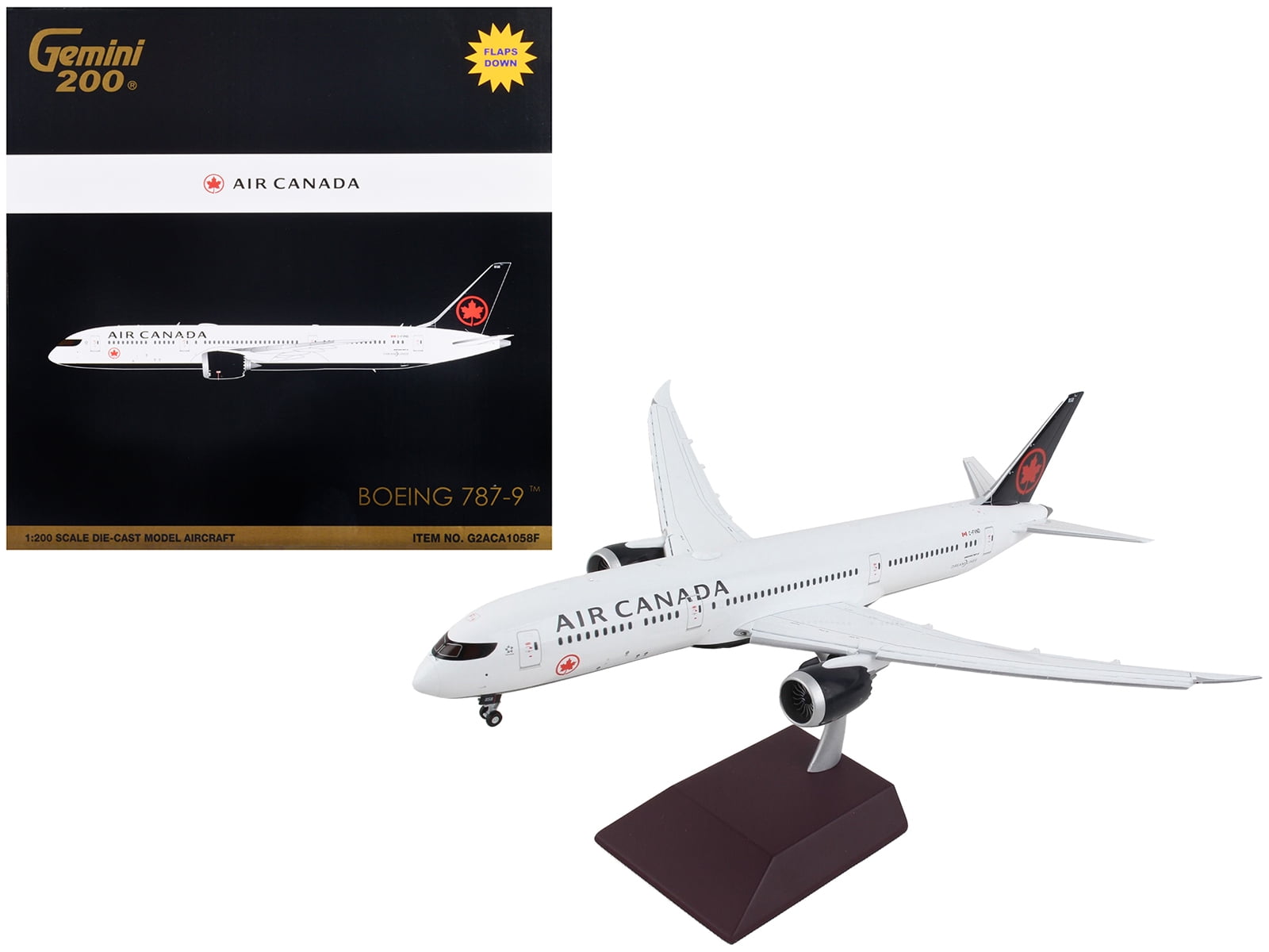 Boeing 787-9 Commercial Aircraft with Flaps Down "Air Canada" White ...