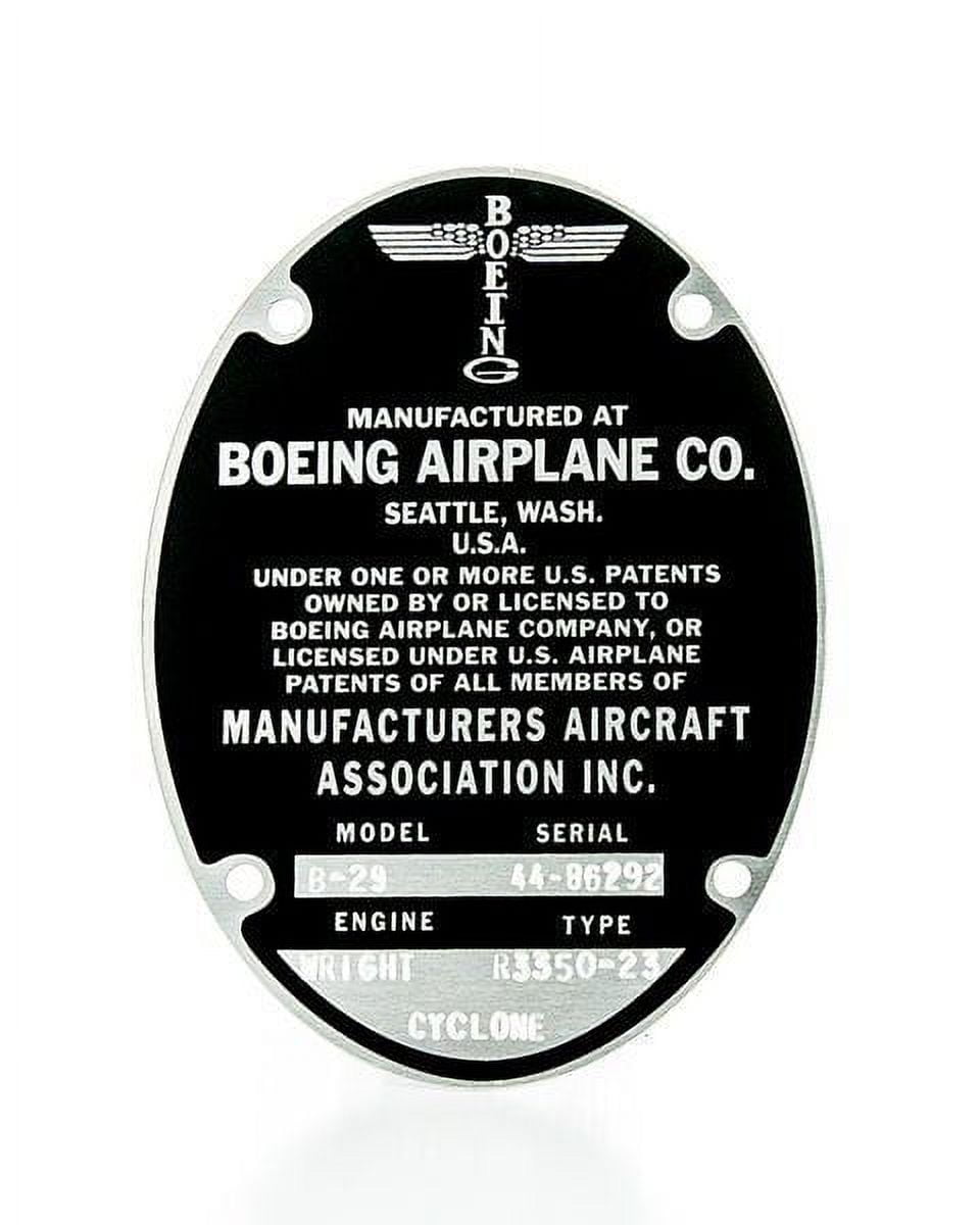 Boeing B-29 Superfortress, Repro Data Plate, Vintage WWII Aviation DPL ...