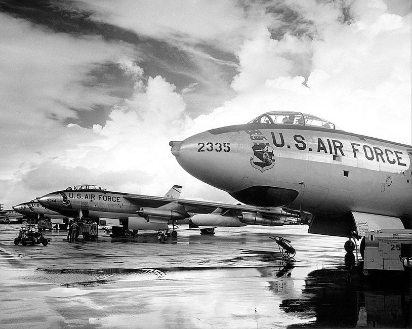 Boeing B-47 Stratojet Bombers Flight Line - 24x36 Inch Laminated ...