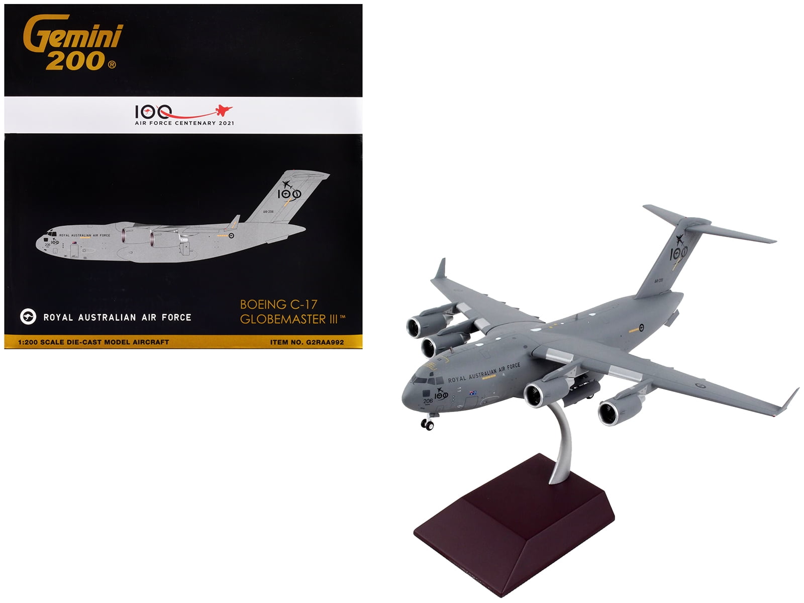 Boeing C-17 Globemaster III Transport Aircraft Gray "Gemini 200" Series ...