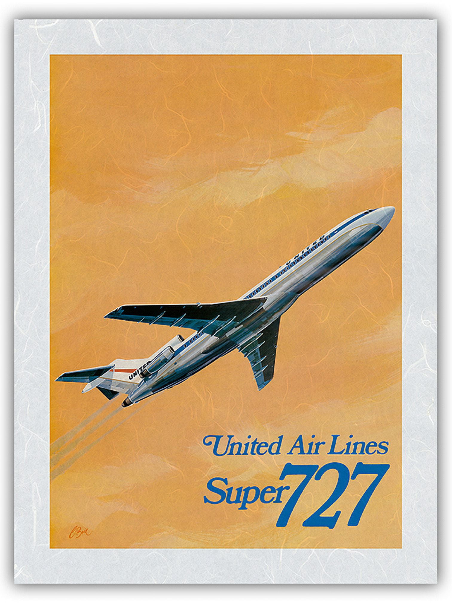 Boeing Super 727 Jet Airplane - United Airlines - Vintage Airline ...
