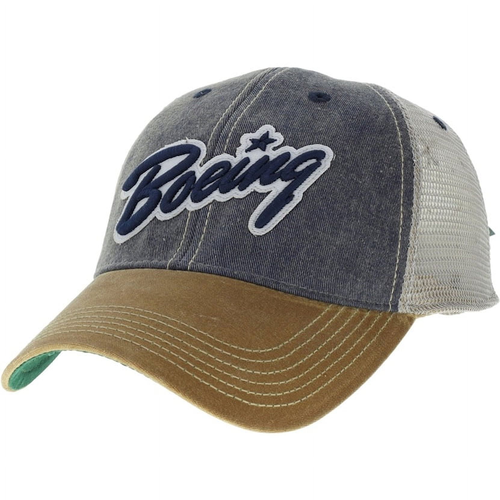 Boeing Vintage Script Logo Navy/Dark Tan Ball Cap HAT-41052 - Walmart.com