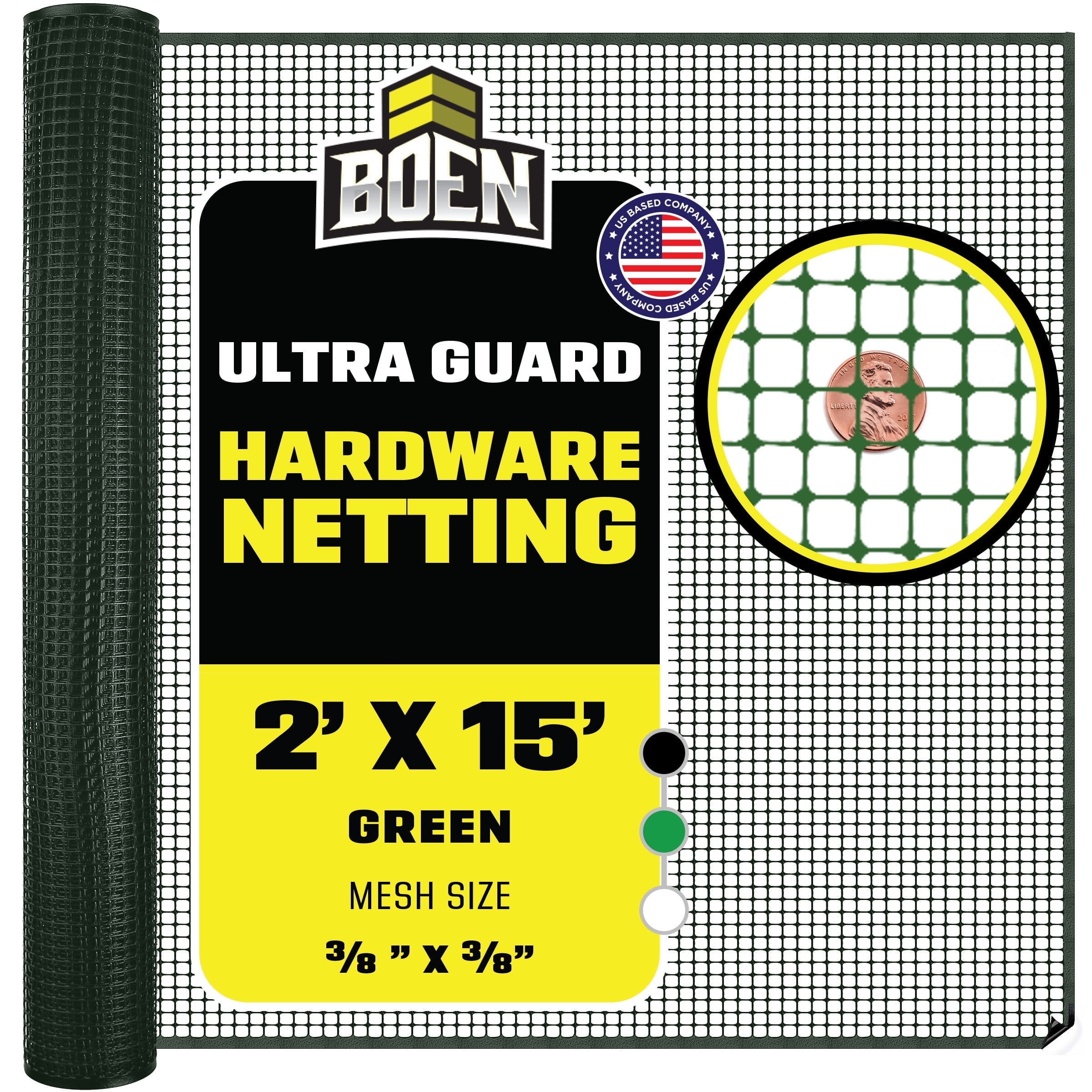 Boen 2'x15' Plastic Balcony Safety Netting, UV-Resistant Hardware ...