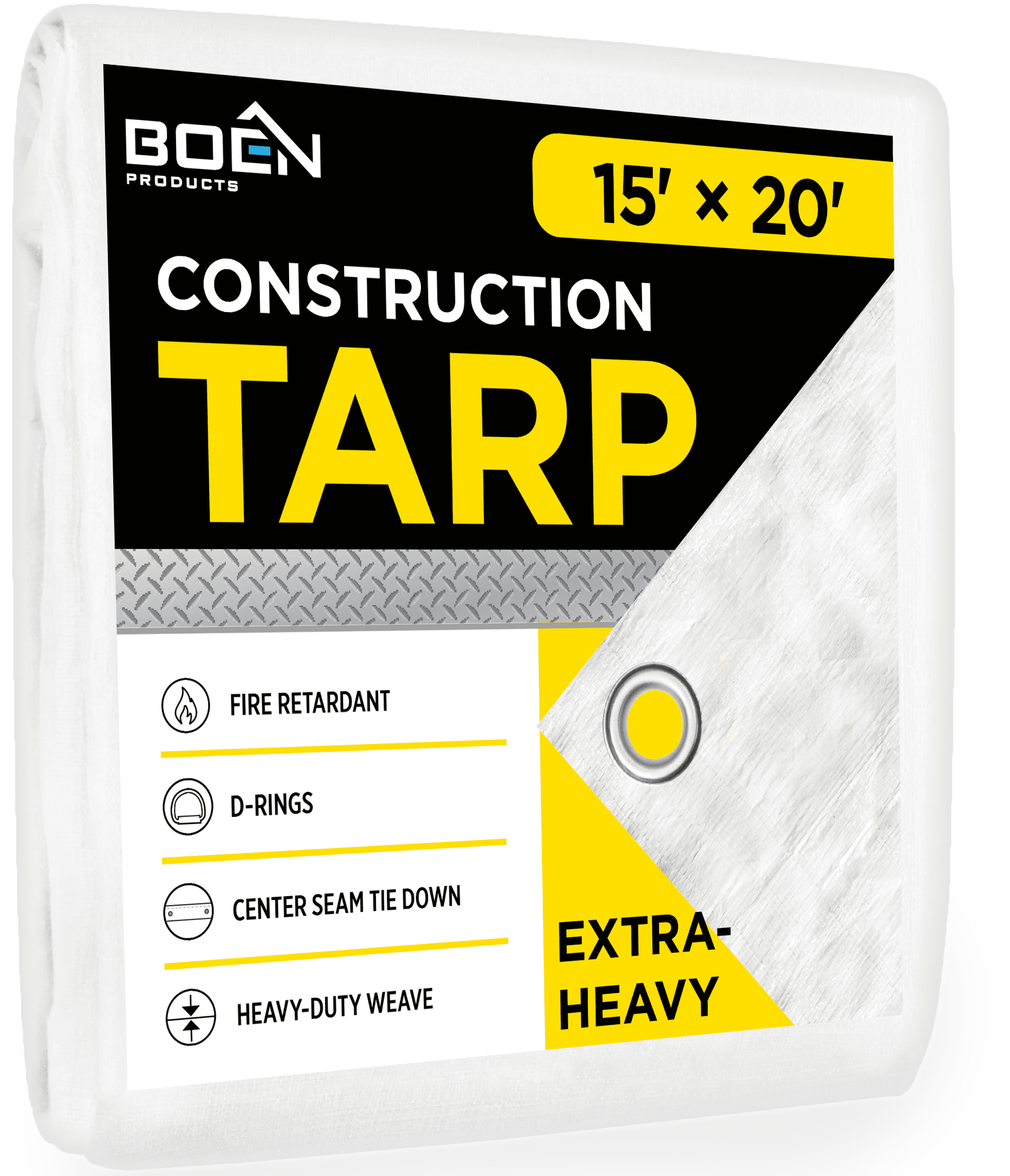 Boen Extra Heavy FR Tarps White 14x14 Weave 15' x 20' - Walmart.com