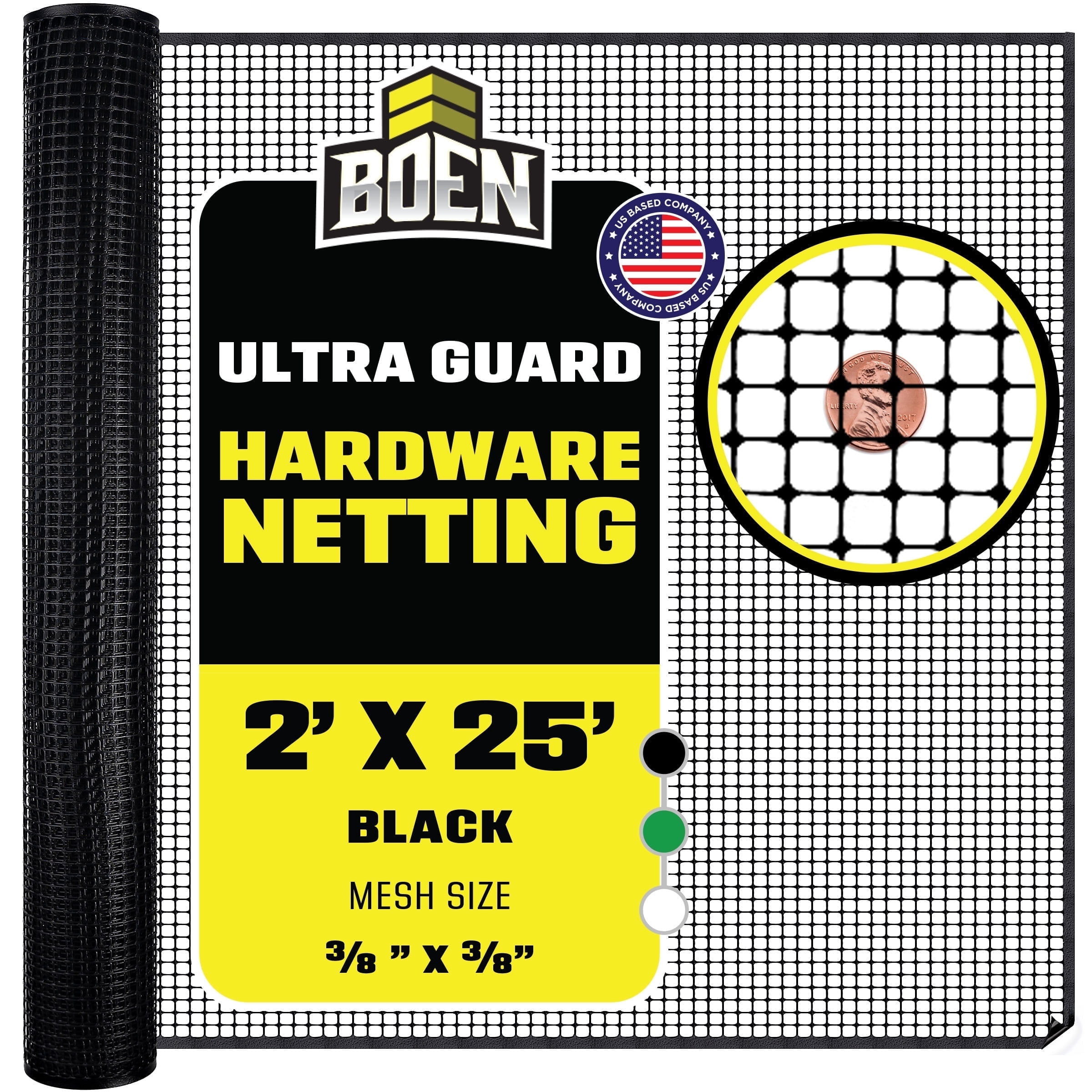Boen Plastic Mesh Hardware Netting, 2' x 25', Multi-Purpose Netting ...