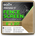 6 ft. x 20 ft. Beige Privacy Fence Screen Netting Mesh with Reinforced ...