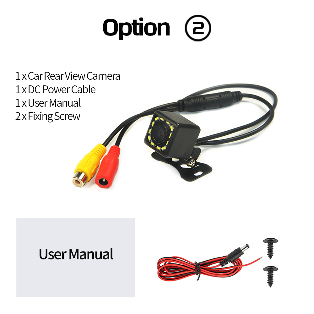 Boenkai Universal Car Rearview Camera 12 LED CCD With Dynamic ...