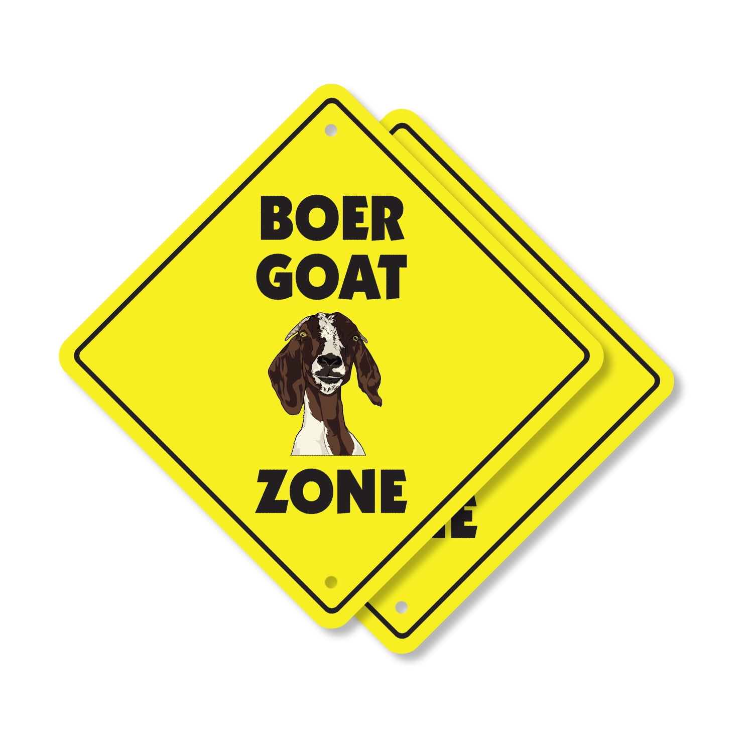 Boer Goat (2 Pack) Plastic Crossing Sign - 10 Inch X 10 Inch Xing Sign ...