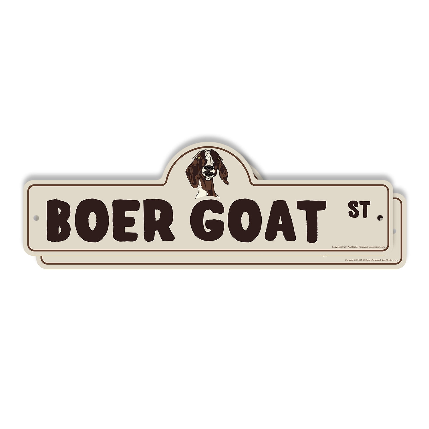 Boer Goat (2 Pack) Plastic Street Sign - 7 Inch X 20 Inch Gift Farm ...