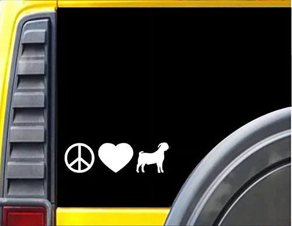 Boer Goat Peace Love *J389* 8 inch wide Decal Sticker * - Walmart.com