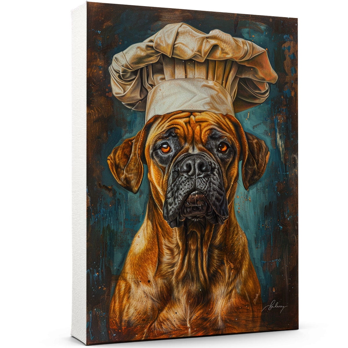 Boerboel Dog Chef Poster, Boerboel Dog Cooking Food Canvas Print for ...