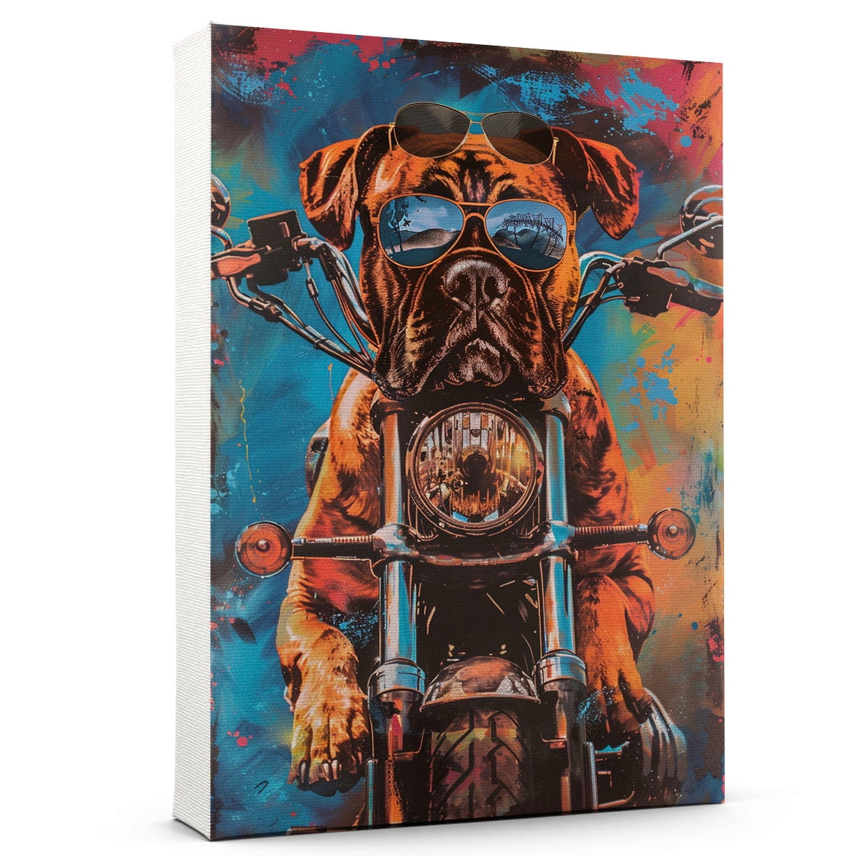 Hudo Funny Boerboel Dog Riding A Motorcycle Vintage Poster, Boerboel ...