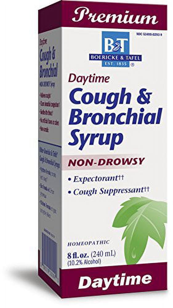 Boericke & Tafel Daytime Cough & Bronchial Syrup Non-Drowsy Homeopathic ...