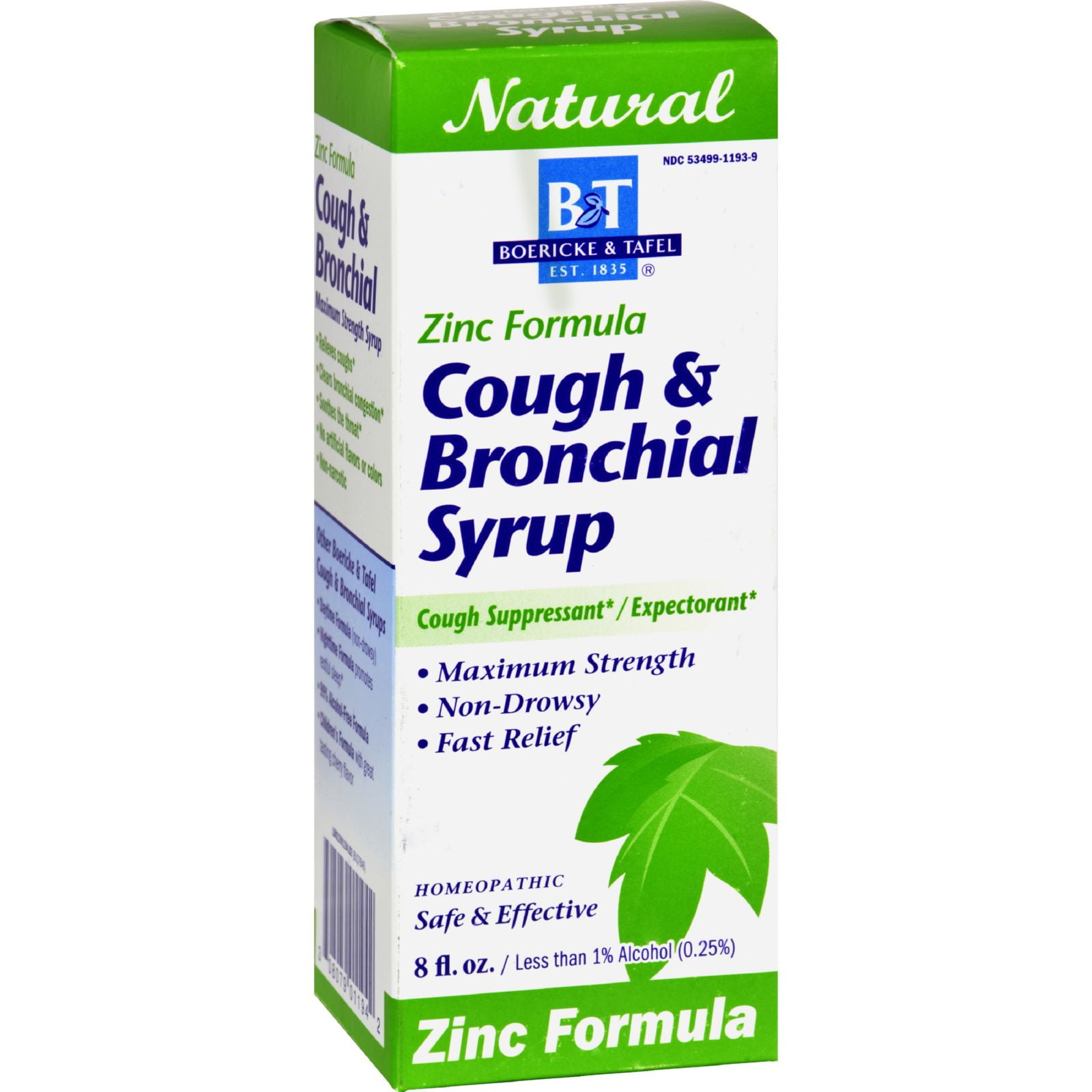 Boericke and Tafel Cough And Bronchial Syrup With Zinc - 8 fl oz ...