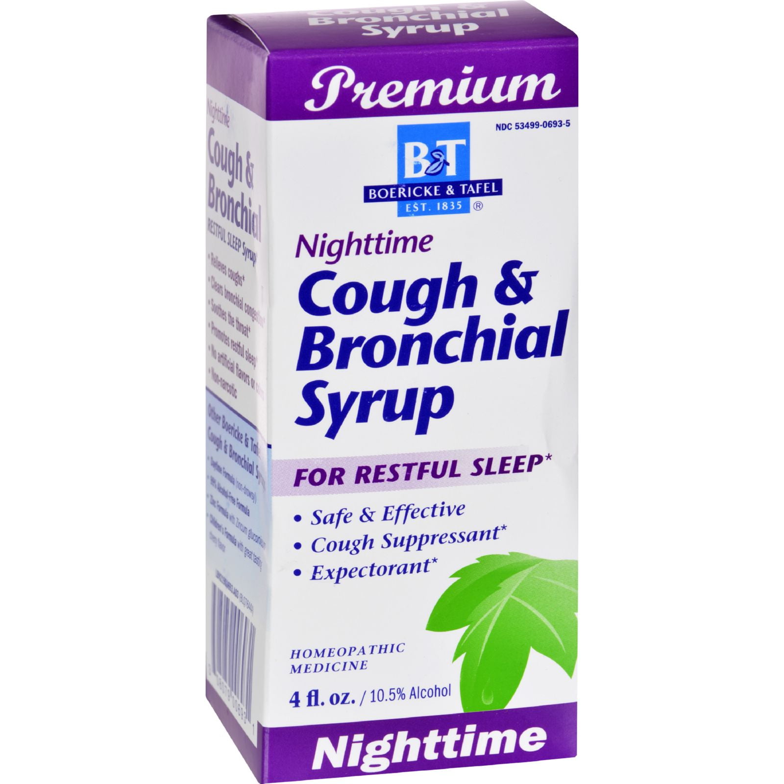 Boericke and Tafel Cough and Bronchial Syrup Nighttime - 4 fl oz HSA ...
