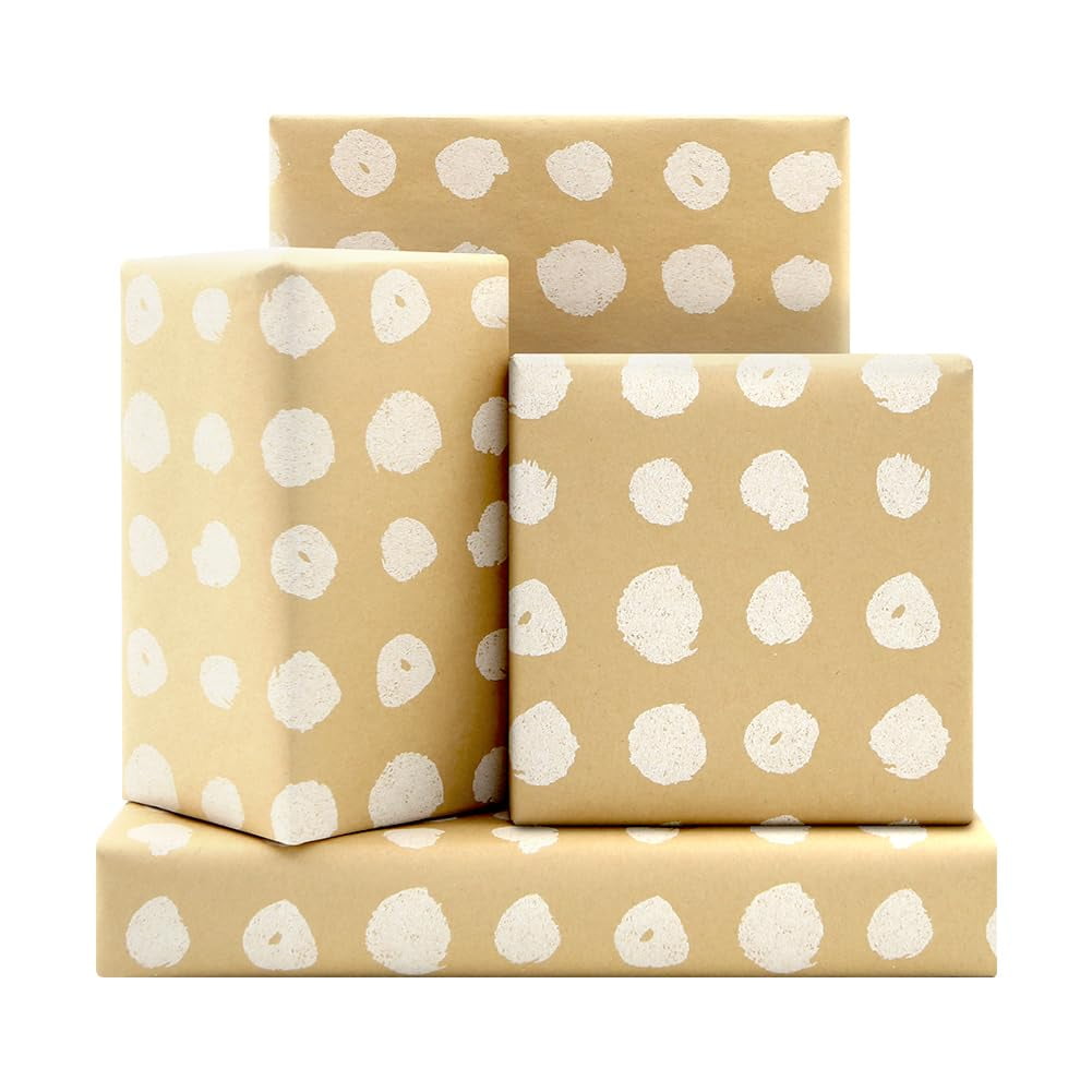 Boerni Brown Recyclable Kraft RRF12 Gift Wrapping Paper 1 Rolls 17 Inch ...