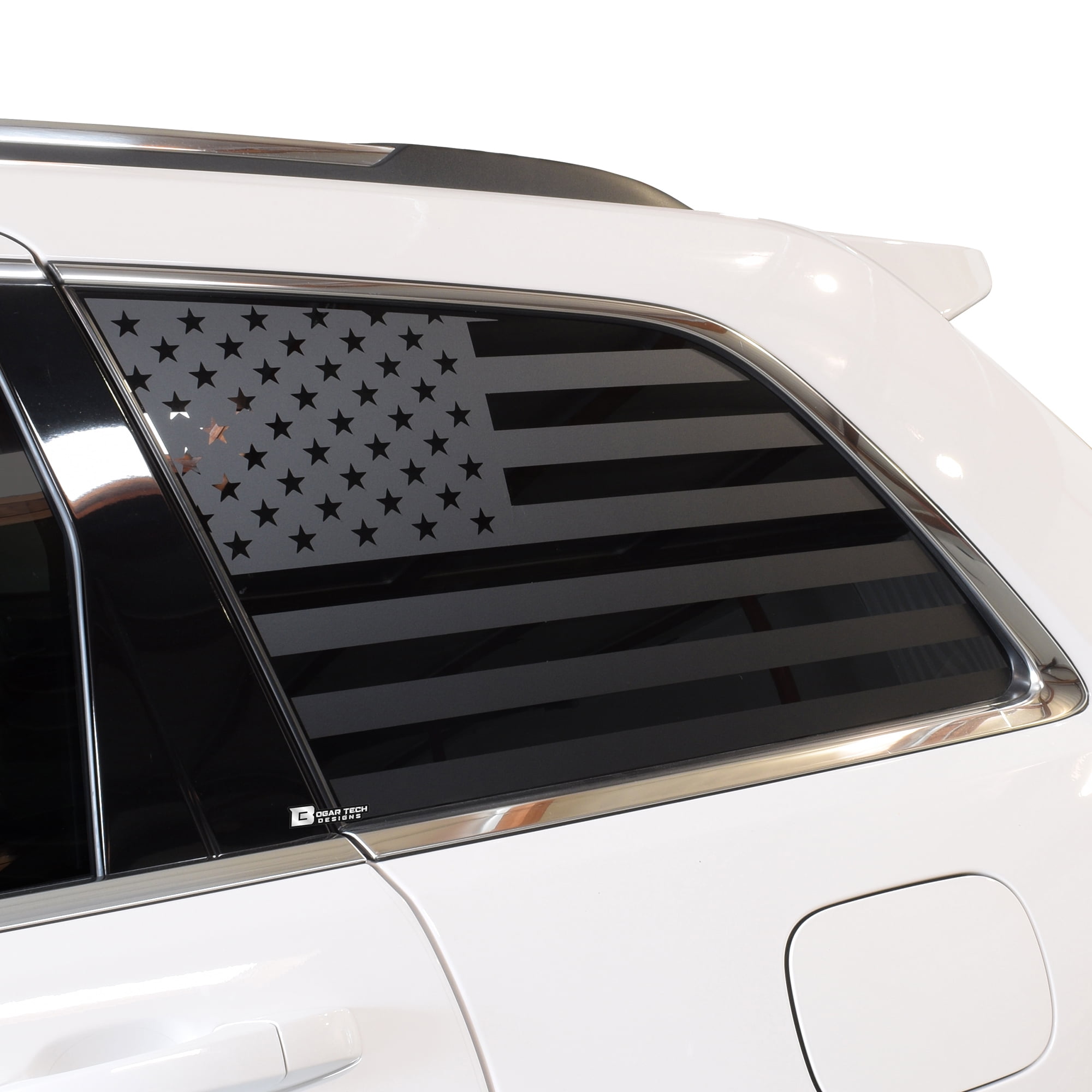 Bogar Tech Designs Precut American Flag Rear Side Quarter Window Decal ...