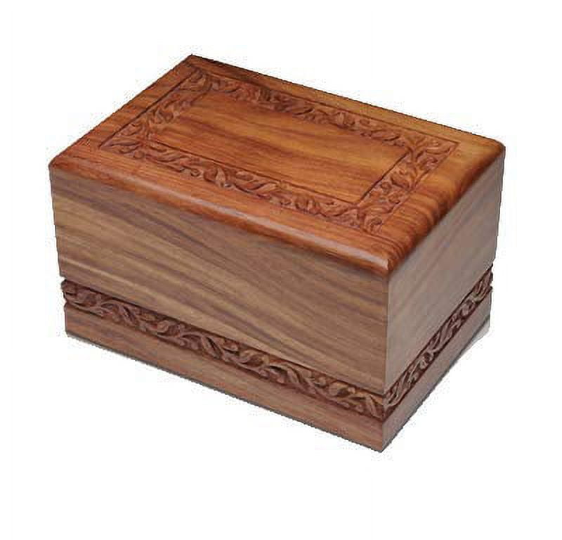 Bogati Hand Carved Rosewood Urn with Border Design (X-Large) - Walmart.com