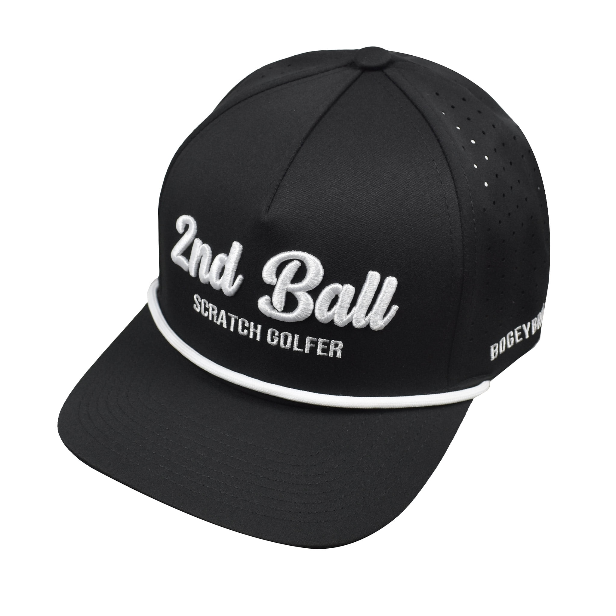 Bogey Bros Golf 2nd Ball Scratch Perforated Hat Black/White - Walmart.com