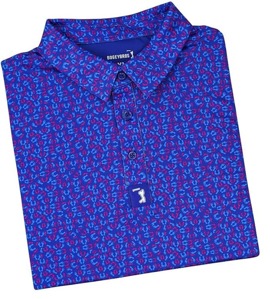 Bogey Bros Men's 4 Way Stretch Short Sleeve Golf Polo Shirt (Large ...