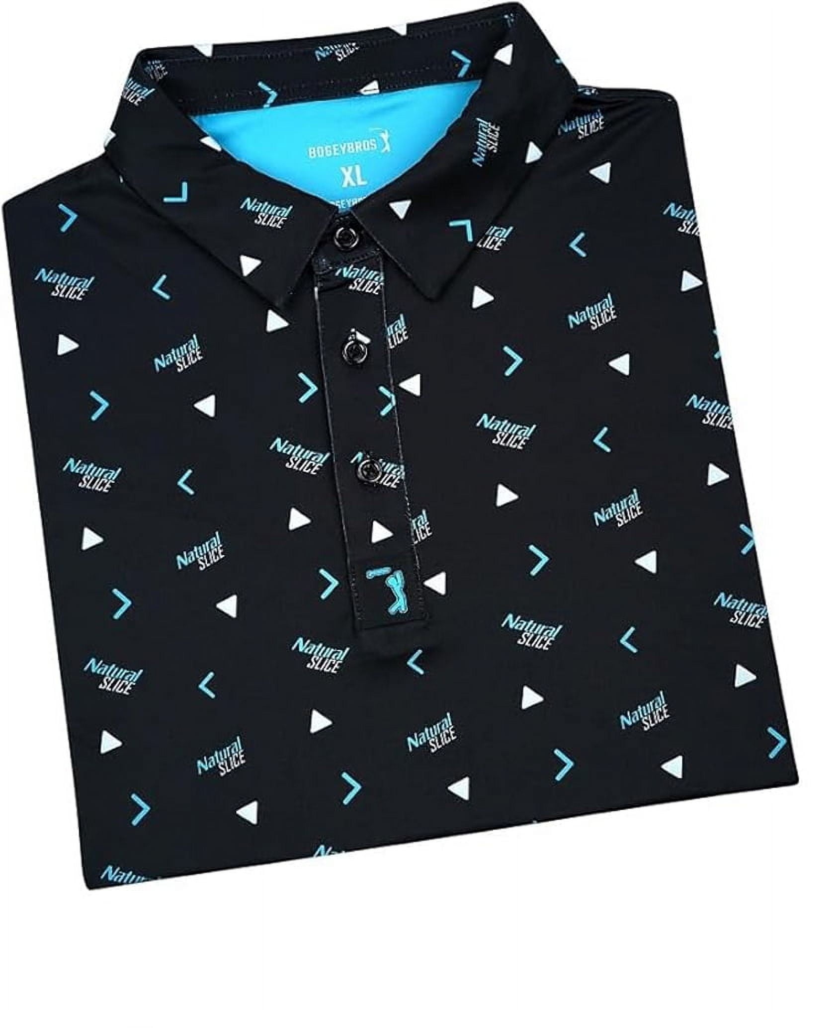 Bogey Bros Men's 4 Way Stretch Short Sleeve Golf Polo Shirt (Natural ...