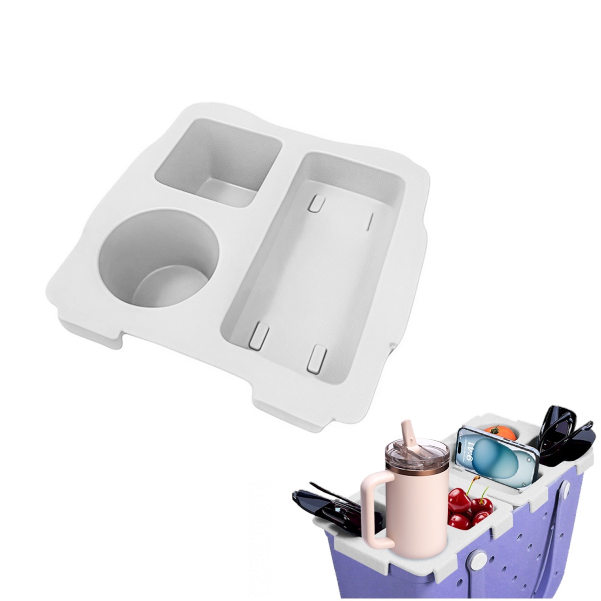 Bogg Bag Tray Top Cup Holder & Storage Lid for Bogg Bag Large ...