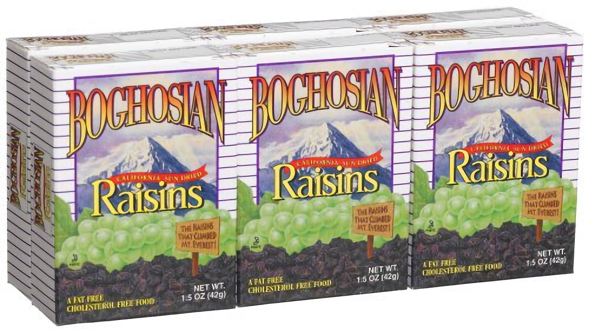 Boghosian Raisins, 6-Count 1.5-Ounce Boxes (Pack of 24) - Walmart.com