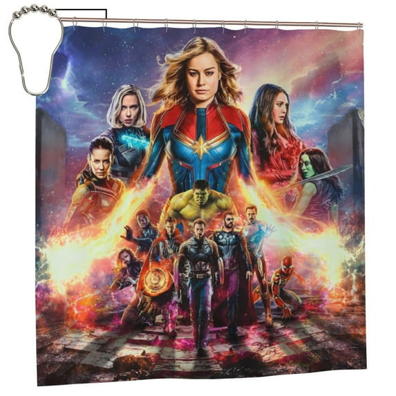 Bogiau Avengers (13) Pattern Waterproof Shower Curtain Set - Fancy ...