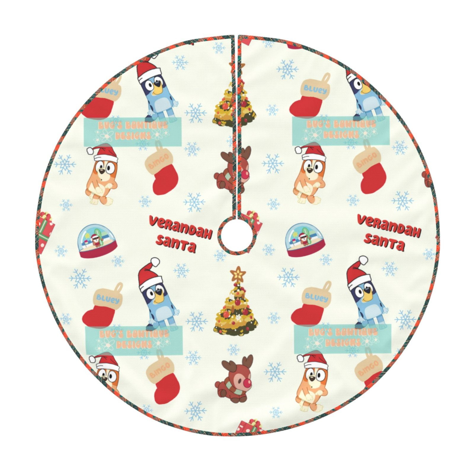 Bogiau Bluey Pattern Christmas Tree Skirt with Ties , Christmas Tree ...