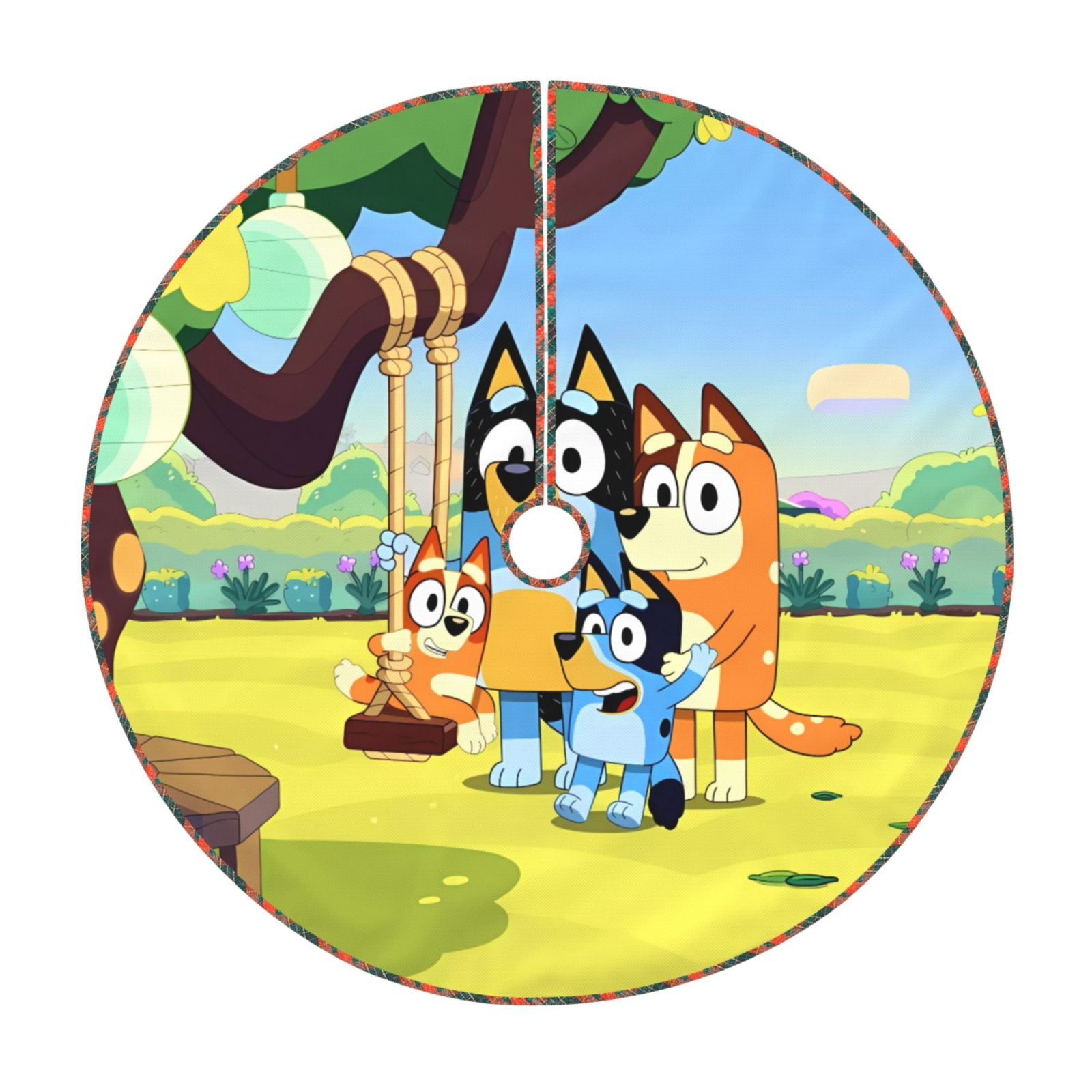 Bogiau Bluey Pattern Christmas Tree Skirt with Ties , Christmas Tree ...