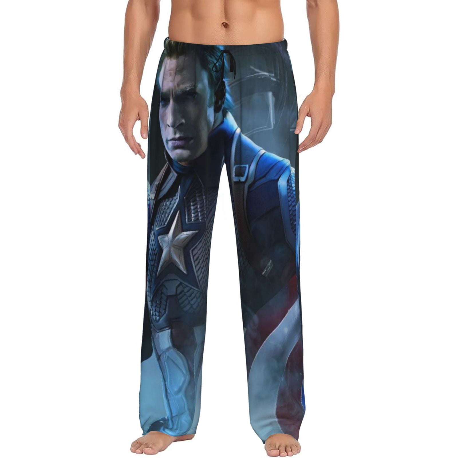 Bogiau Captain America (6) Pattern Soft Pajama Pants for Men, Wide Leg ...