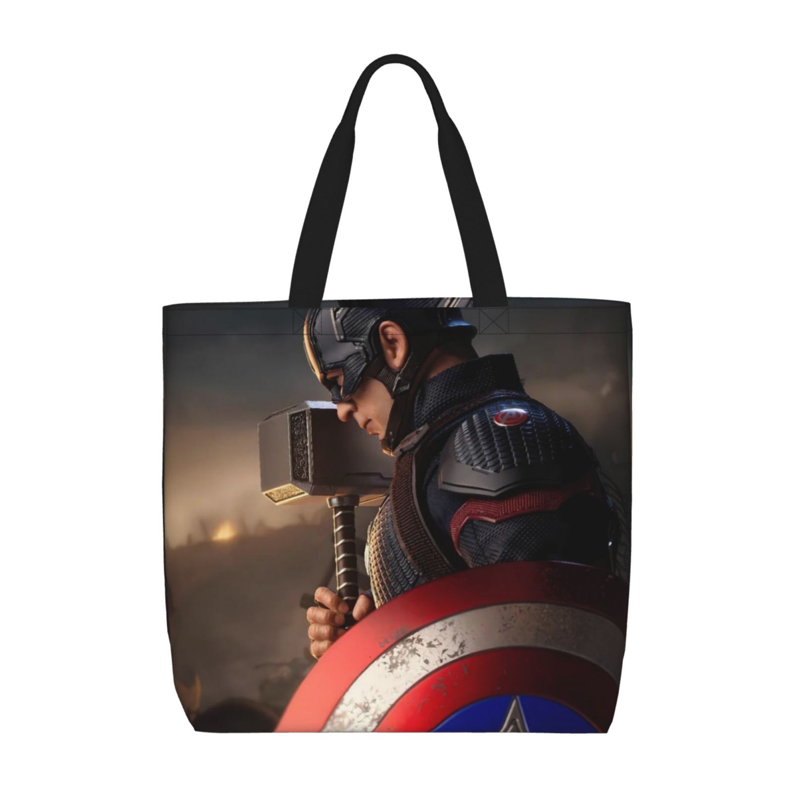 Bogiau Captain America Pattern Tote Bag for Women with Zipper, Gym Tote ...