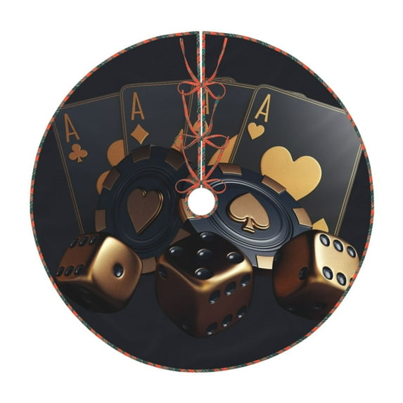 Bogiau Casino Cards Poker Pattern Christmas Tree Skirt with Ties ...