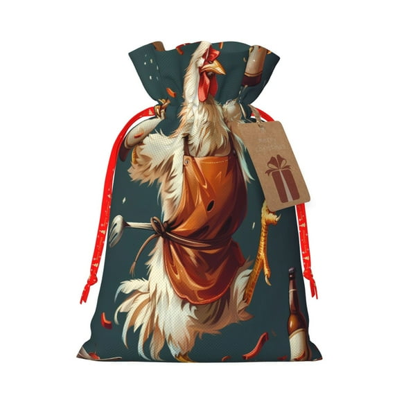 Bogiau Chef Chicken With Beer Bottles Pattern Christmas Gift Bags ...