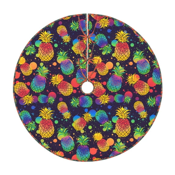 Bogiau Colorful Pineapples1 Pattern Christmas Tree Skirt with Ties ...