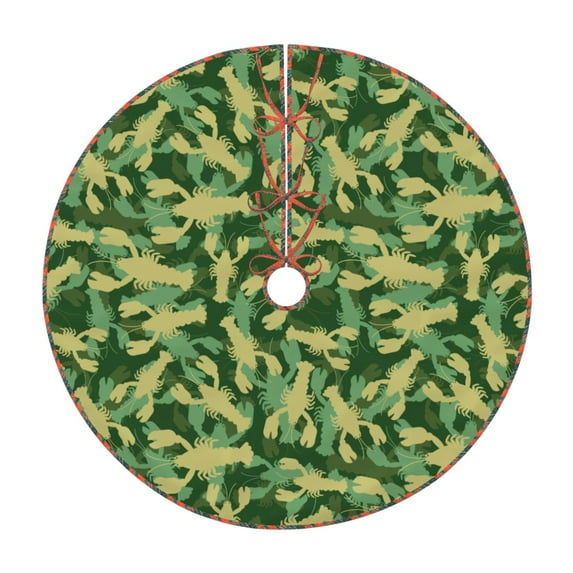 Bogiau Crayfish Army Pattern Christmas Tree Skirt with Ties , Christmas ...
