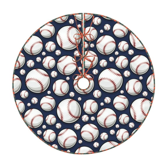 Bogiau Cute Basebal Pattern Christmas Tree Skirt with Ties , Christmas ...