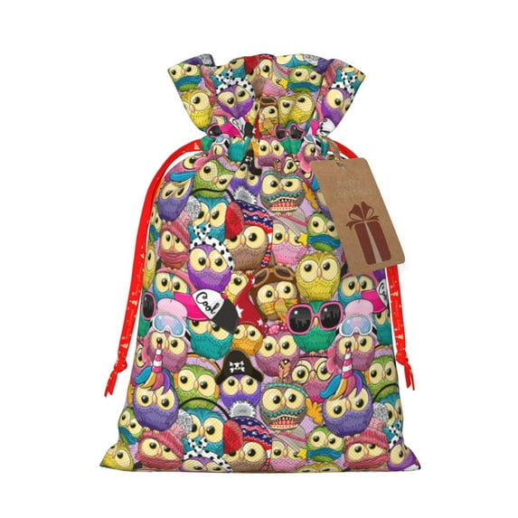Bogiau Cute Cartoon Owls Pattern Christmas Gift Bags ,Party Gift Bag ...