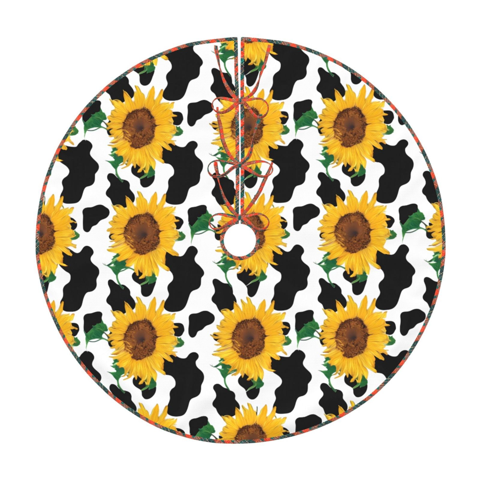 Bogiau Cute Cow Print Sunflower B Pattern Christmas Tree Skirt with ...