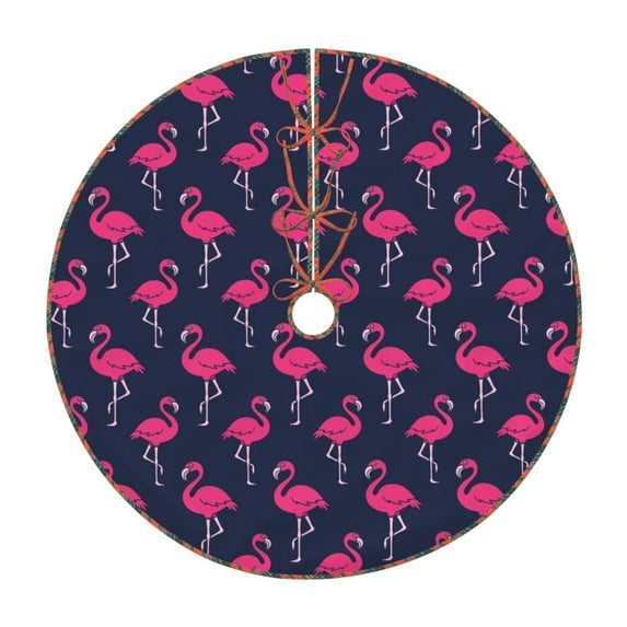 Bogiau Cute Flamingo Pattern Christmas Tree Skirt with Ties , Christmas ...