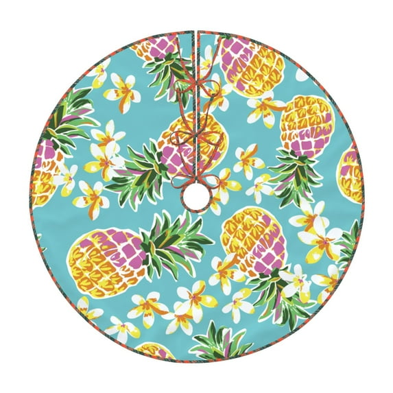 Bogiau Cute Pineapples Pattern Christmas Tree Skirt with Ties ...
