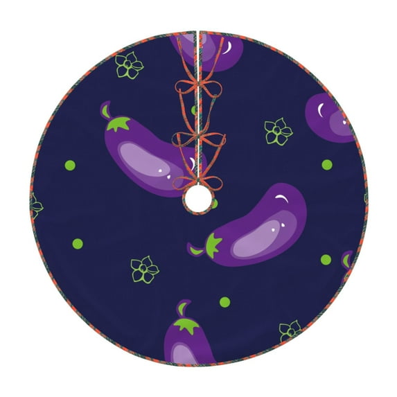 Bogiau Eggplant Pattern Christmas Tree Skirt with Ties , Christmas Tree ...